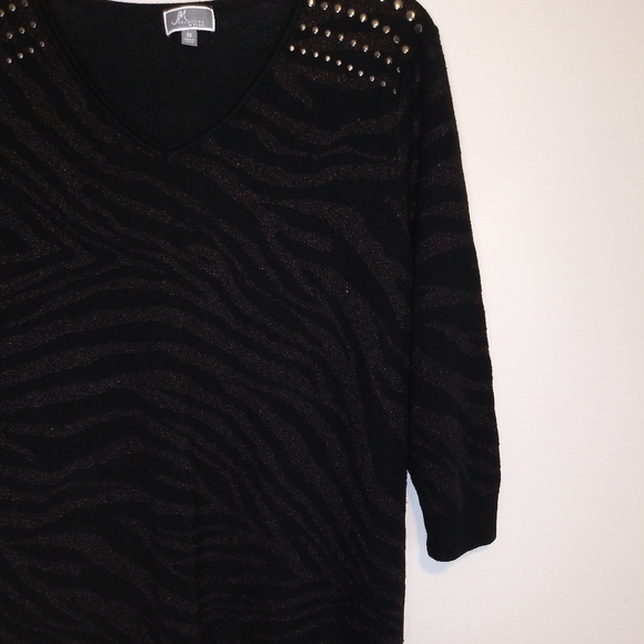 JM Collection | Sweaters | Black Metallic Sweater | Poshmark